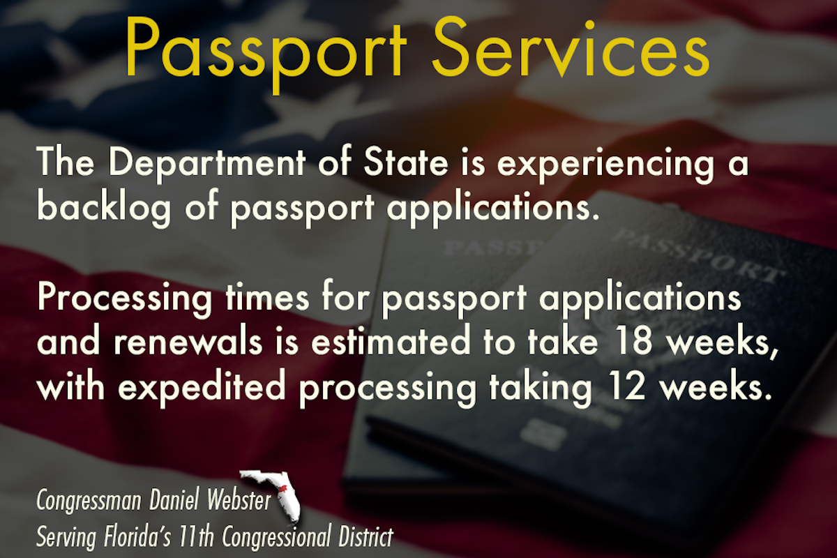 Passport Assistance - United States Congressman Daniel Webster
